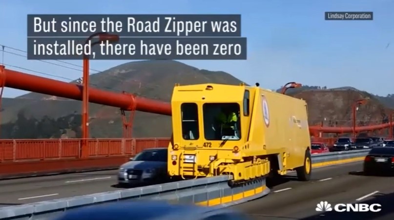 Road Zipper In Action On The Golden Gate Bridge - Lindsay